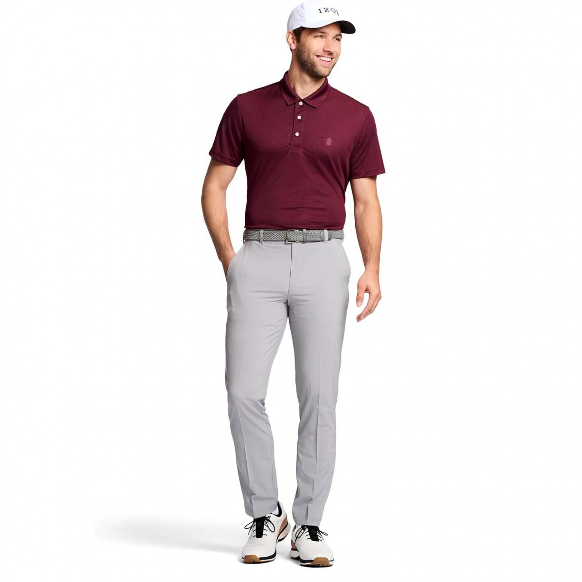 Izod Men's Pants Swing Flex Straight Fit - Cinder Block | Golf Depot